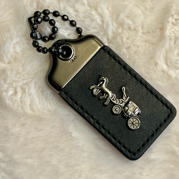 Coach | Accessories | Coach Black Leather Hang Tag | Poshmark